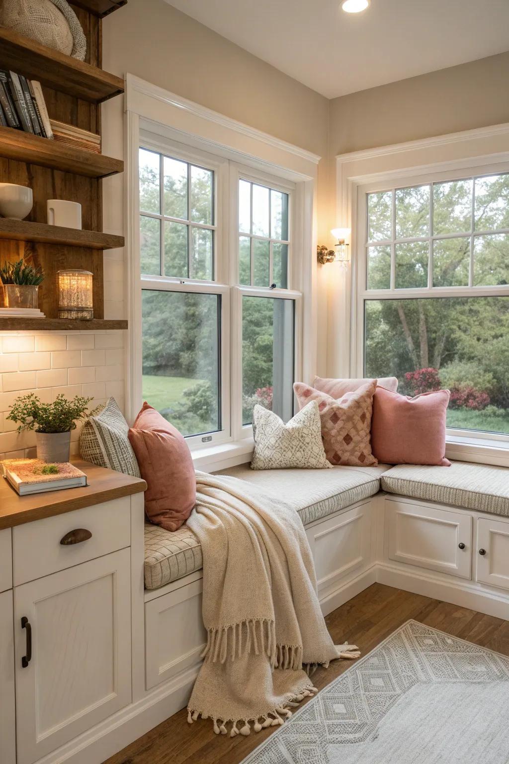 16+ Cozy Kitchen Bay Window Seating Ideas - Stillways